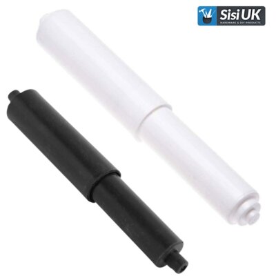 Toilet Roll Spindle White or Black Spring Loaded Tissue Paper Loo ...
