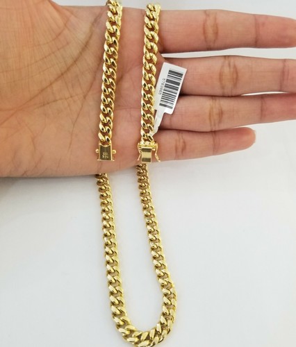 14k Gold Miami Cuban Link Chain Necklace 6mm 20" box Lock REAL 14kt ...