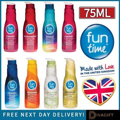 FUN TIME LUBE LUBRICANT WATER BASED GEL EDIBLE SEX AID BOTTLE FLAVOURED ...