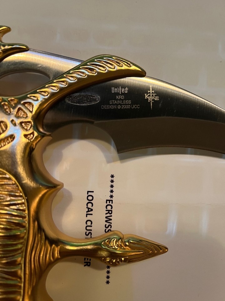 KIT RAE FANG OF BAELIN 24K GOLD KR3-G UNITED CUTLERY FANTASY BLADE ...