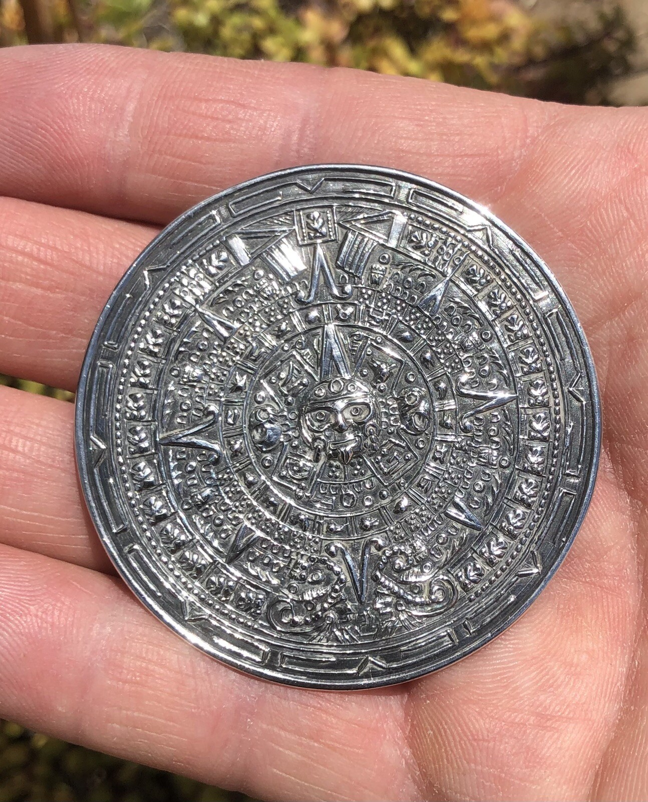 Vintage J Gomez Taxco Sterling Silver Aztec Calendar … - Gem