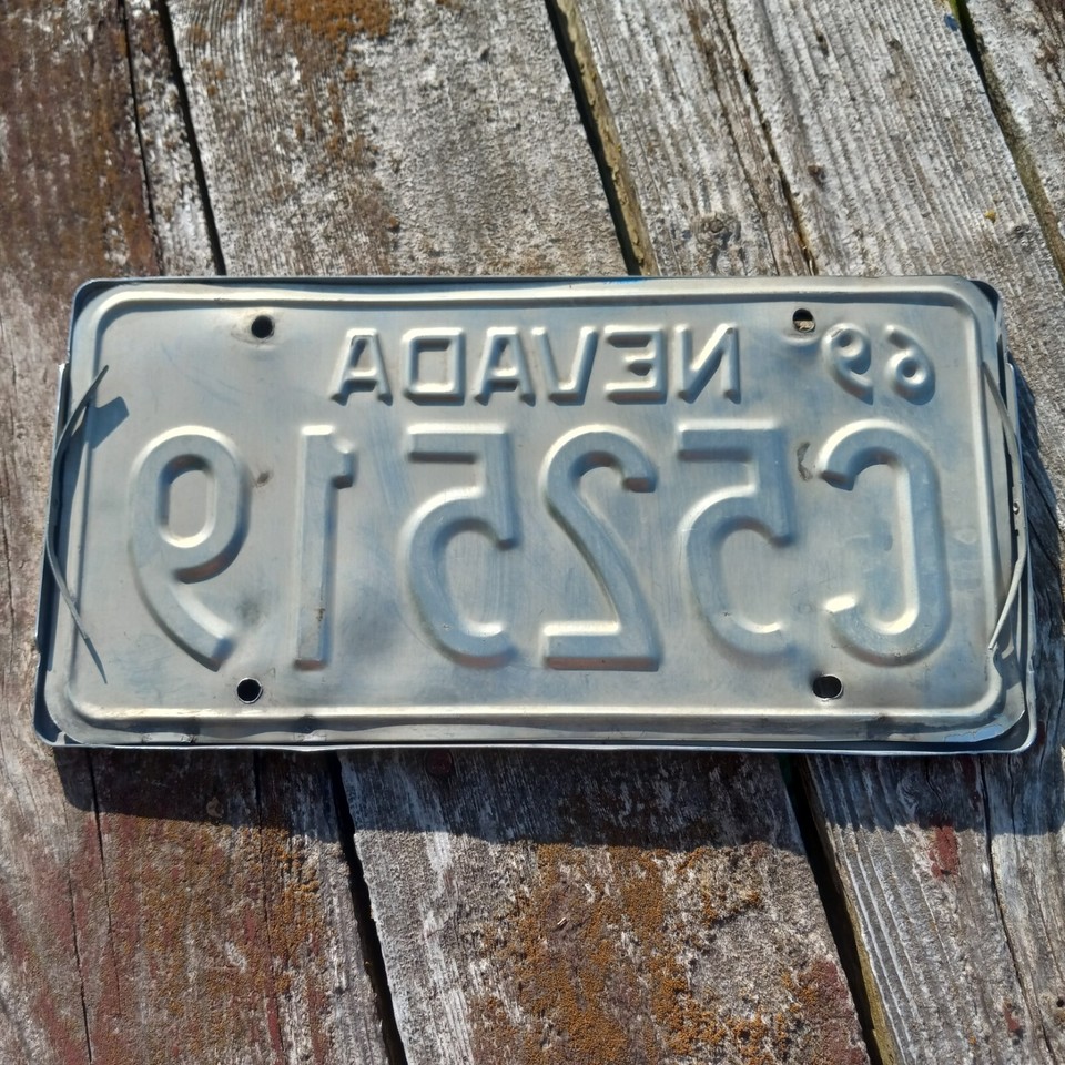 1969 Nevada License Plate - "C52519" underembossed + metal Frame | eBay