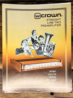 Crown Straight Line Two Preamp 4pg Dealer Brochure *Orig* | eBay