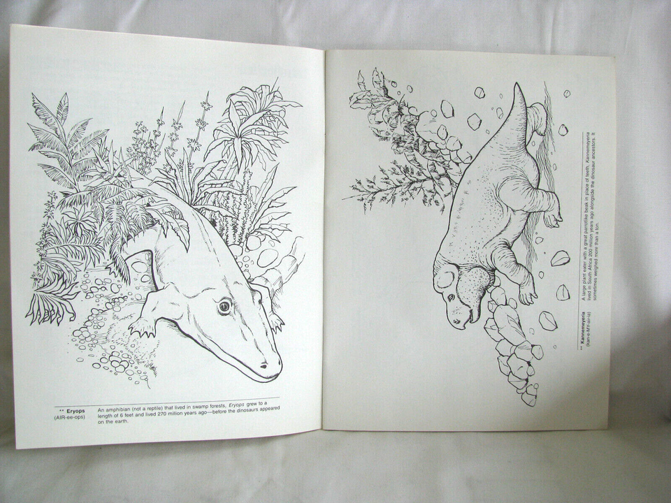Vintage Smithsonian Dinosaurs and other strange creatures coloring book ...