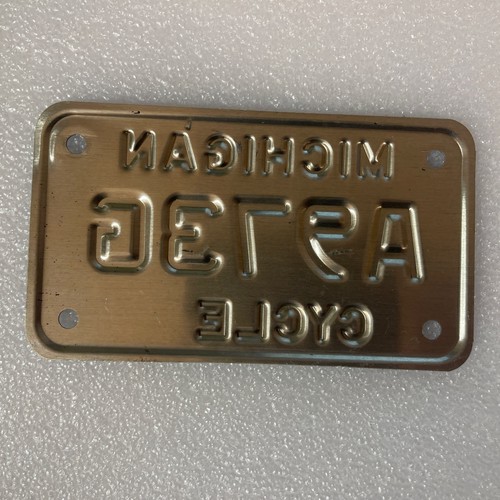VINTAGE MICHIGAN MOTORCYCLE LICENSE PLATE KAWASAKI HONDA SUZUKI YAMAHA ...