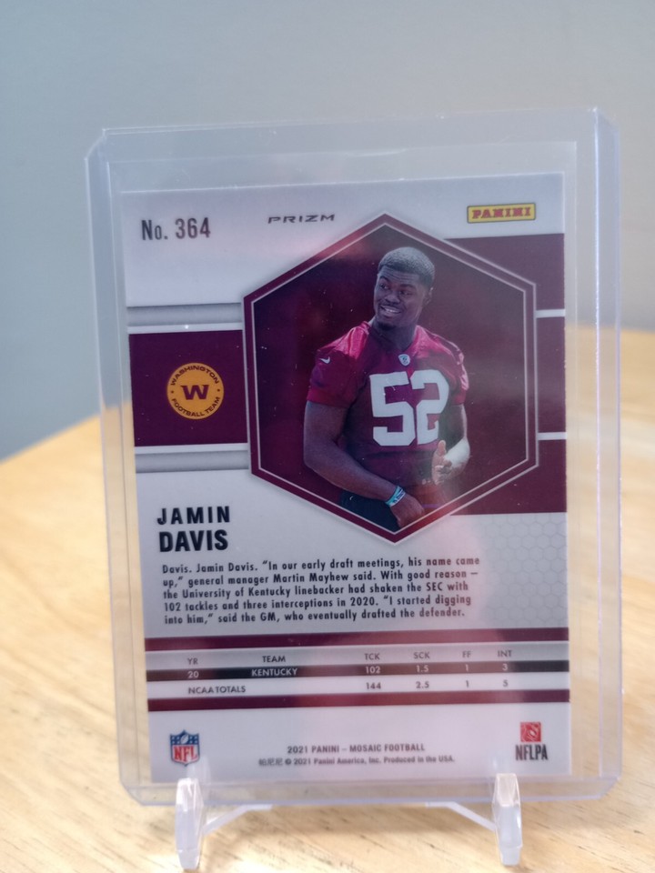2021 Mosaic JAMIN DAVIS Rookie Orange Mosaic Prizm #364 RC Washington ...