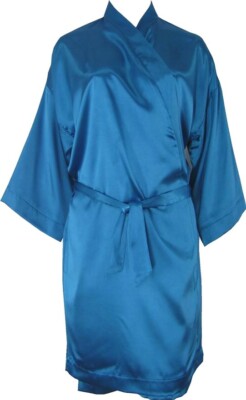 Baby Blue Satin Robes Oversized Limited Stock Silk Bridal Party ...
