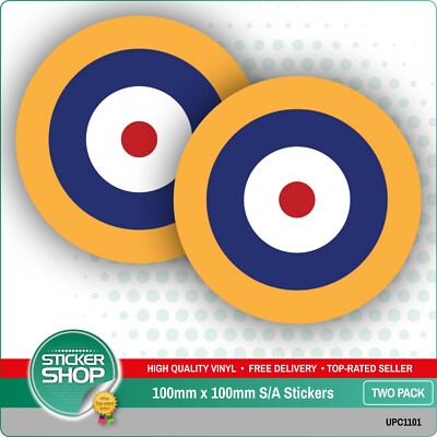 2 x RAF TYPE A1 ROUNDEL CIRCLE CAR VAN LORRY VINYL SELF ADHESIVE ...