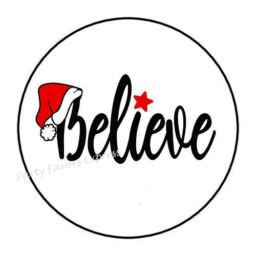 30 BELIEVE CHRISTMAS ENVELOPE SEALS LABELS STICKERS PARTY FAVORS 1.5 ...