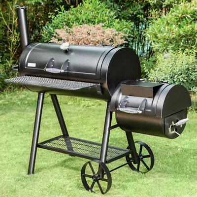 Offset Smoker Grill Charcoal Outdoor Cooking Barbecue BBQ 941 sq.in ...