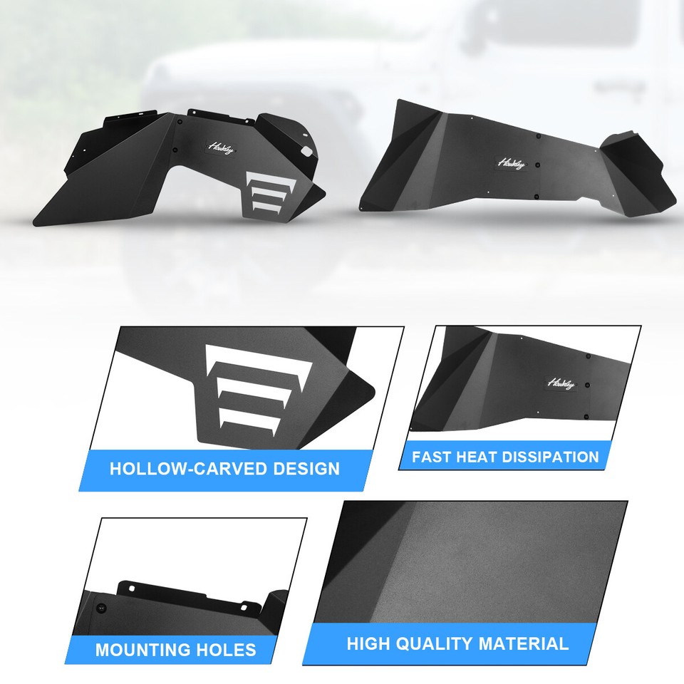 For 2007-2018 Jeep Wrangler JK JKU Bolt-on Style Front+Rear Inner ...