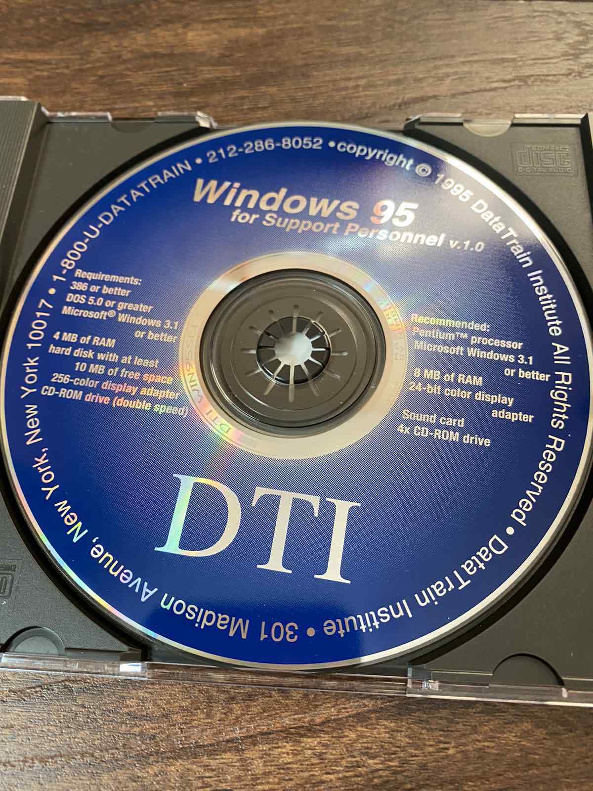 Microsoft Windows 95 SUPPORT PERSONNAL V.1.0 DTI | eBay