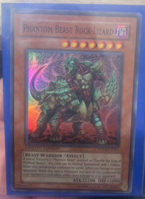 Yu-Gi-Oh! Phantom Beast Rock-Lizard LIMITED EDITION - Super Rare FOTB ...