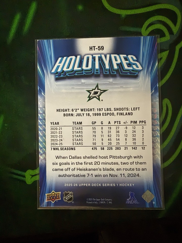 25/26 UD SERIES 1 HOLOTYPES #HT-59 MIRO HEISKANEN SP | eBay