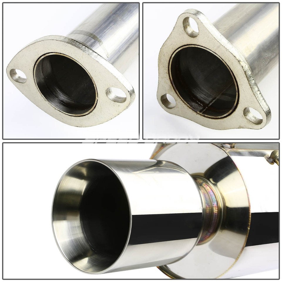 FOR 93-97 HONDA CIVIC DEL SOL EG EH6 4"ROLLED MUFFLER TIP CATBACK ...