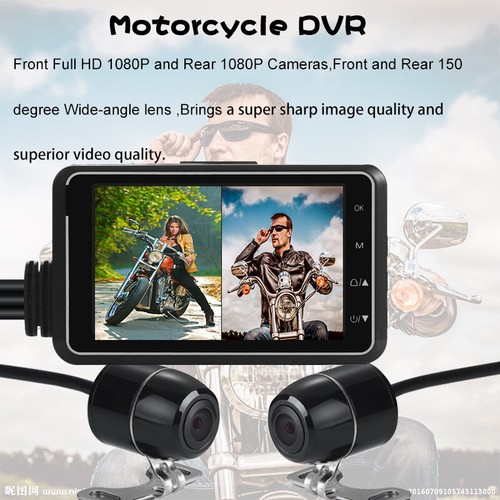 1PC Motorcycle 3" LCD Waterproof Dual Action Lens DVR Camera Video ...