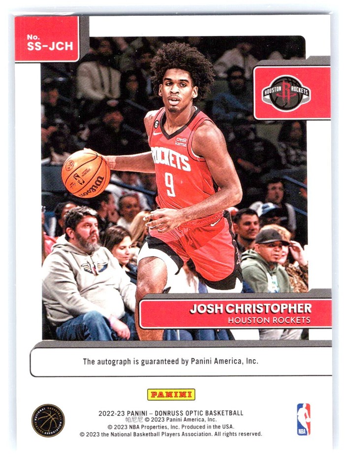 2022-23 Donruss Optic Basketball #SS-JCH Josh Christopher Signature ...