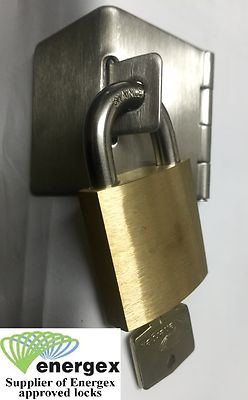 Approved Energex Lock Padlock and Hasp for meter box key Aurthorized ...
