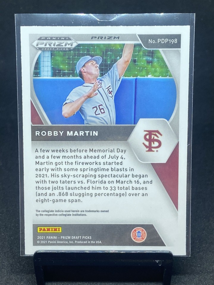 2021 Prizm Draft Picks Robby Martin Rookie RC Blue Parallel SP | eBay