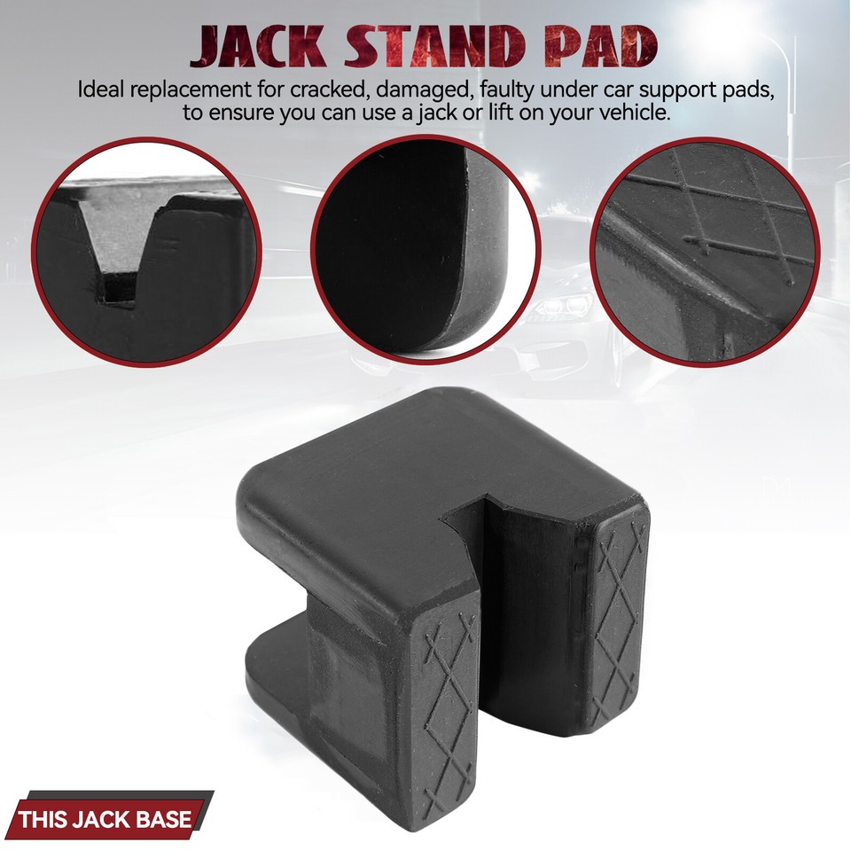 2X Rubber Axle Jack Pad Jacking Stand Pads Adapter Frame Rail Protector ...