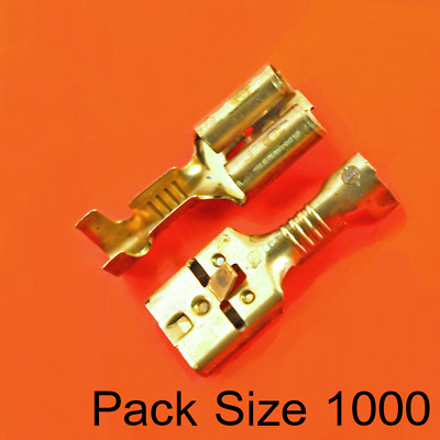 Quality 6.3mm Brass Female Spade/Lucar Terminals x 1000 - Non Insulated ...