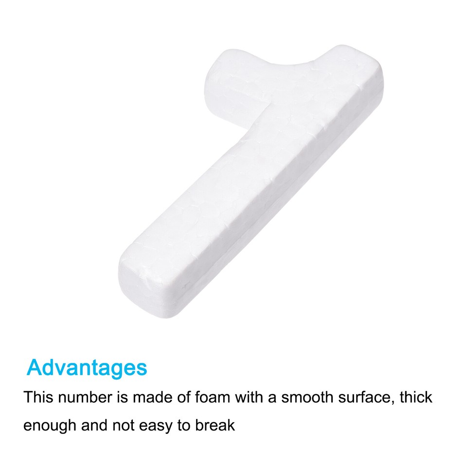 Foam Numbers 1 Numeral EPS White Polystyrene Number 100mm/4 Inch | eBay