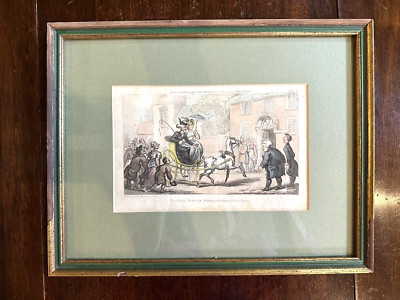 THOMAS ROWLANDSON Original Antique ETCHING w/ Hand Coloring 1813 DR ...