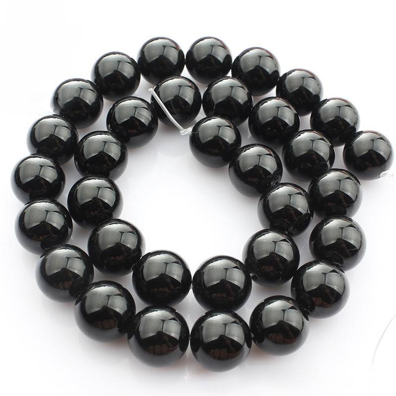 15inch (37~39cm) Natural Black Agate Stone Gemstone Round Beads 4 6 8 ...