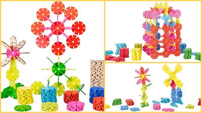 Connecting Game Construction Toy Flowers Linking Geometric Shapes ...