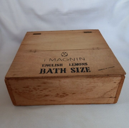 Vintage I Magnin Empty Wood Box - English Lemon Bath Size Soap Box ...