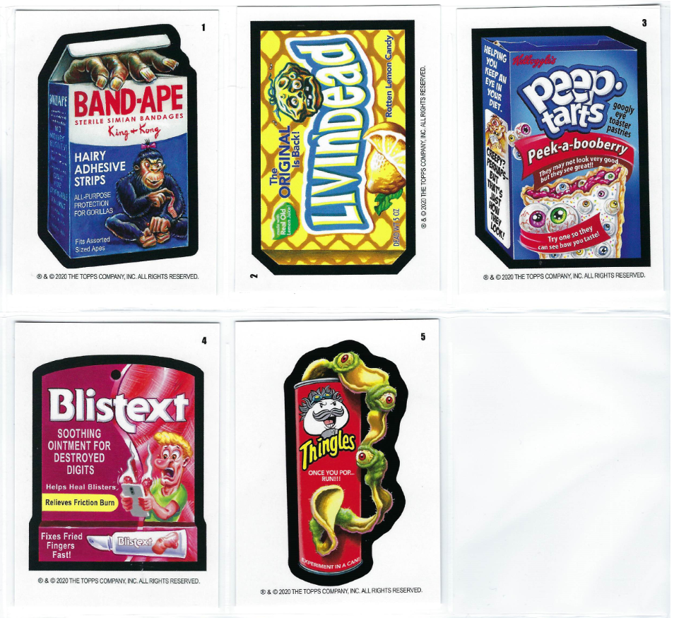 June Week 1 - - 2020 Wacky Packages Weekly Series - 5 Card Base Set ...