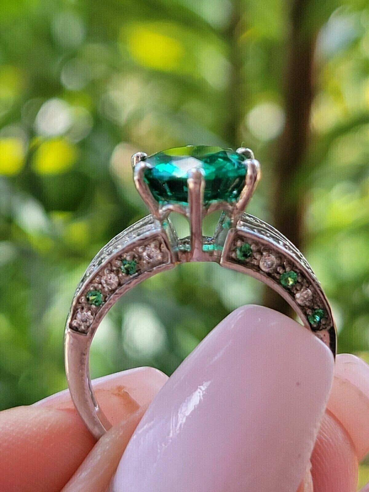 2.10Ct Round Cut Solitaire Fancy Ring Women's 14K Gold Plated Silver ...