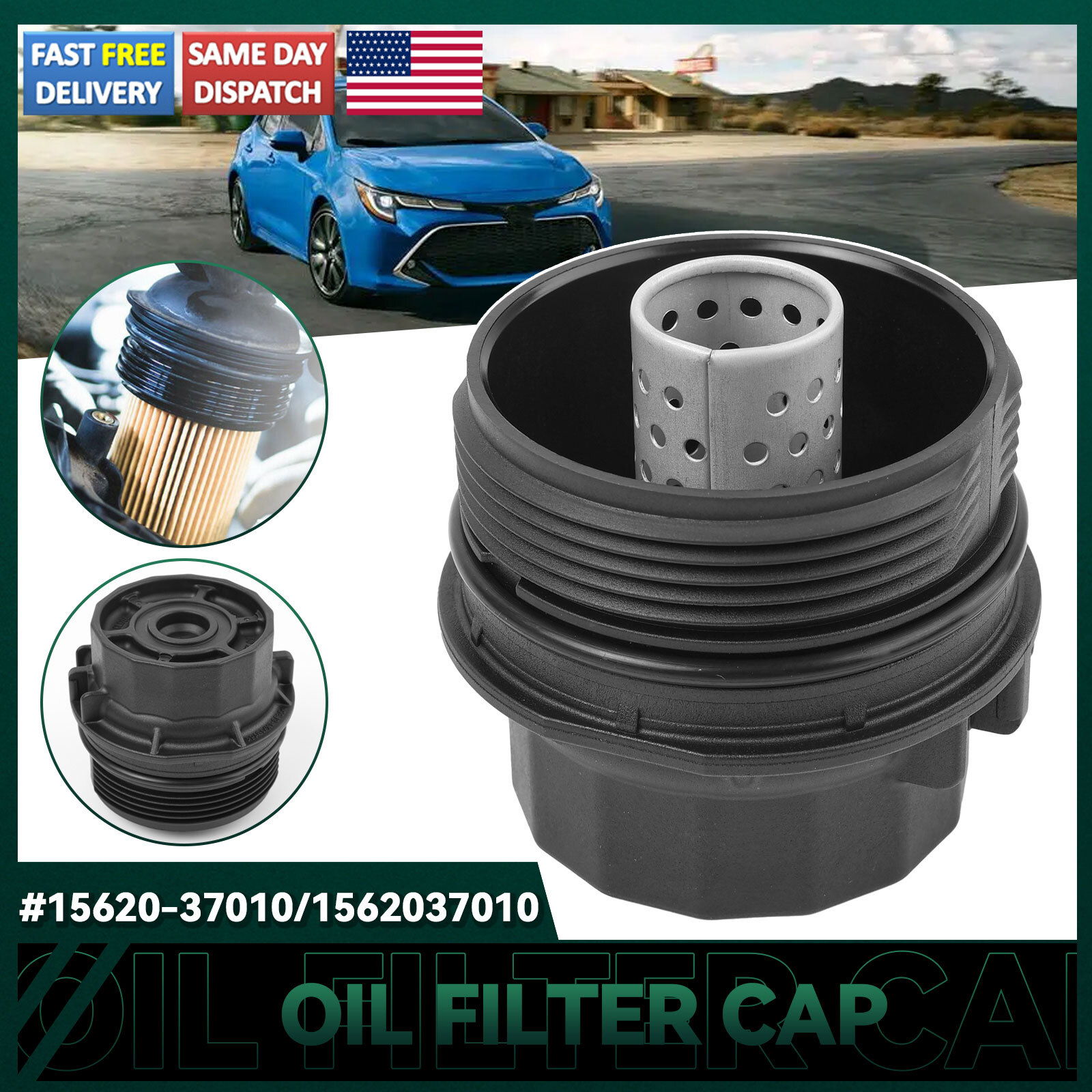 Engine Oil Filter Housing Cover Cap 15620-37010.For Toyota Corolla ...