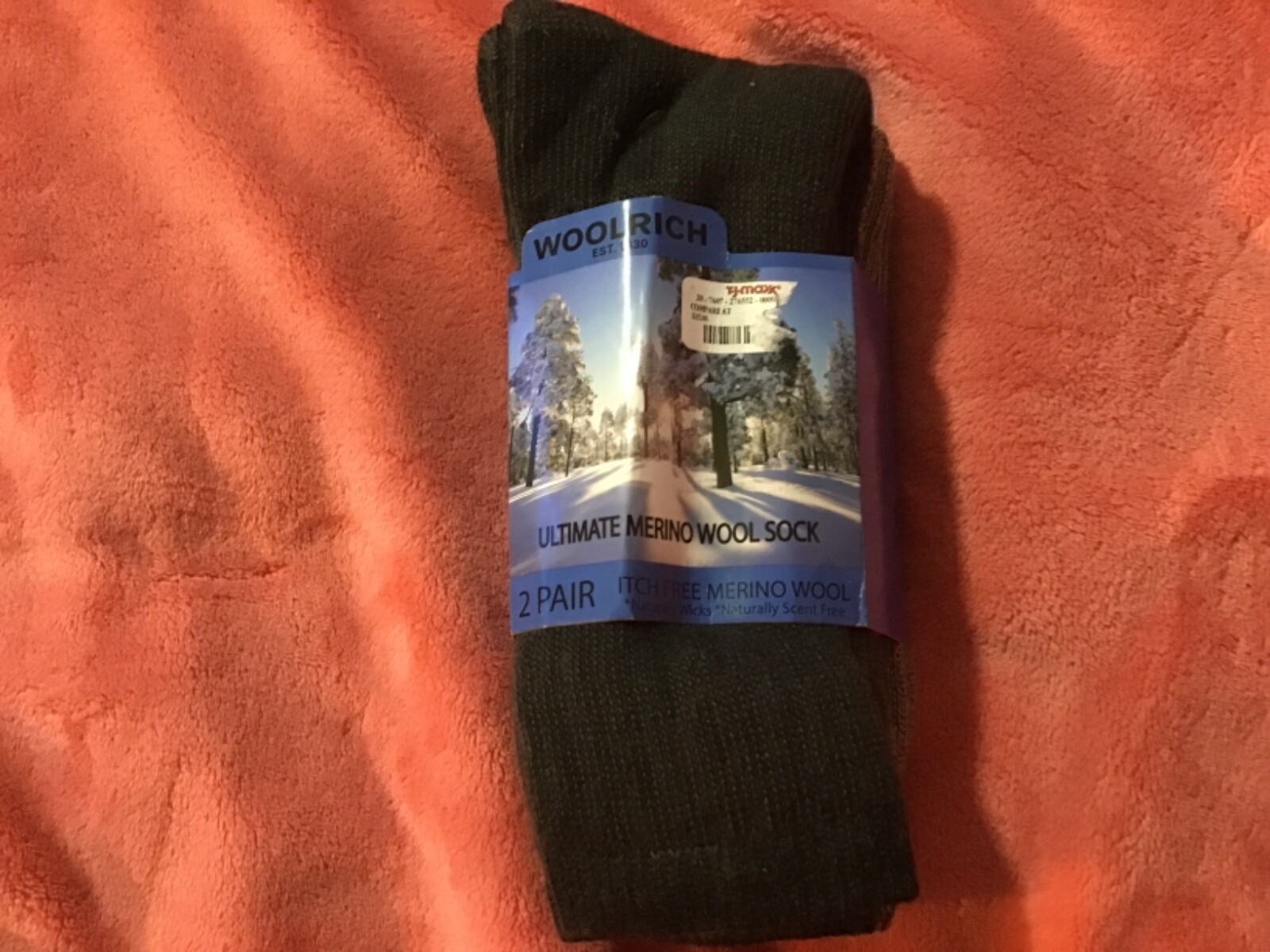 2 woolrich socks size large 65%acrylic, 18% nylon 12% merino wool, 4 ...