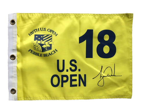 2000 US Open @ Pebble Beach Yellow Souvenir Flag w/Tiger Woods "Tiger ...