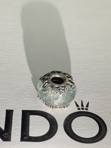 Pandora Winter Blue Snowflake Murano Glass Silver Charm | eBay