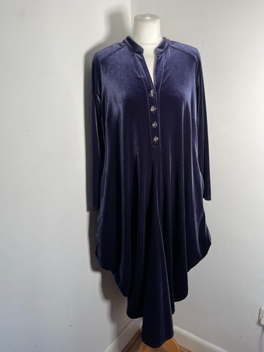 Chesca dress tunic Size 2 UK 10 12 VGC A line oversize lagenlook navy ...