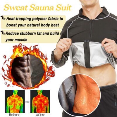 Neoprene Exercise Sweat Jacket Sauna Suit Coat Sauna Vest Weight Loss ...