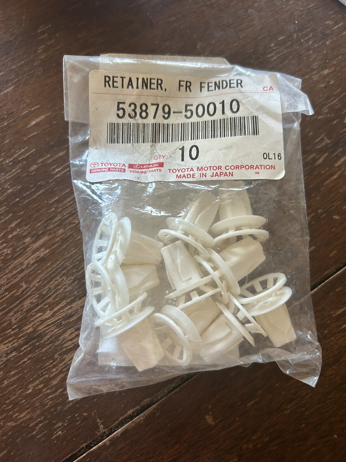 Genuine Toyota Fender Liner Retainer 53879-50010 multi pack 10 pieces ...