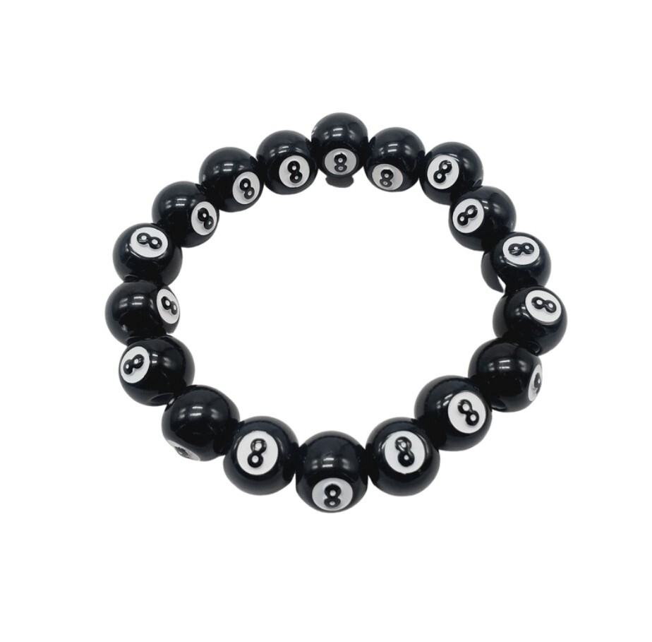 8 Ball Beaded Bracelet All 8 Billiards Accessories Supply Stretch ...
