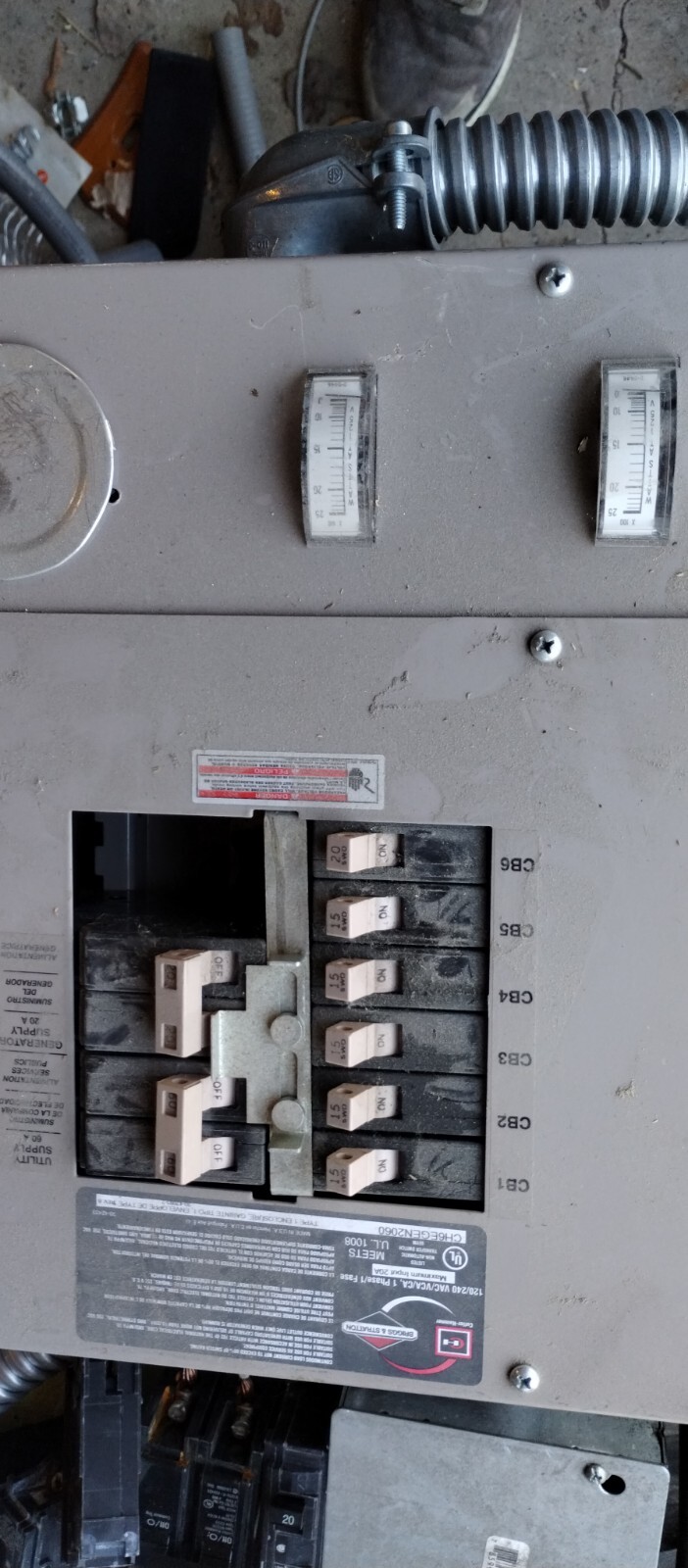 BRIGGS & STRATTON CH6EGEN2060 Emergency Generator Panel, 6-Breaker ...