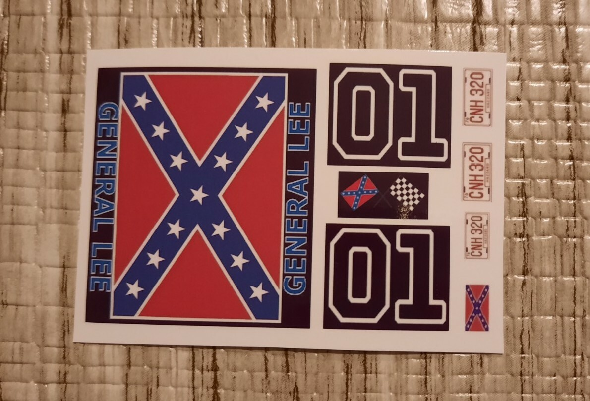 Black General Lee 1:24 1:25 scale water slide decals Dukes Of Hazzard ...