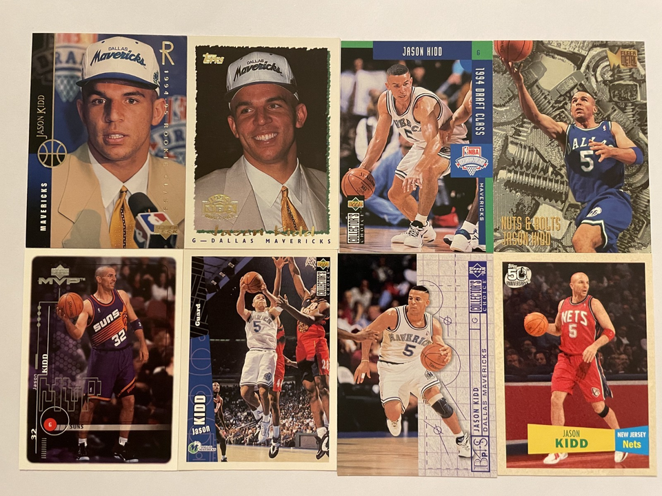 Lot of 40 Different Jason Kidd Cards including RC #160 and #37 Dallas ...