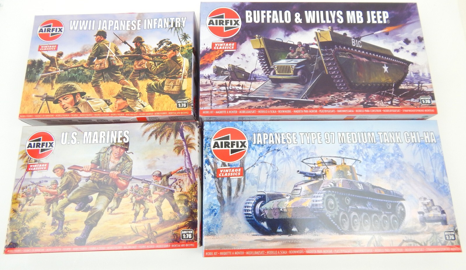 Airfix 1/76 Scale WWII Pacific War Bundle Marines Japanese Buffalo ...
