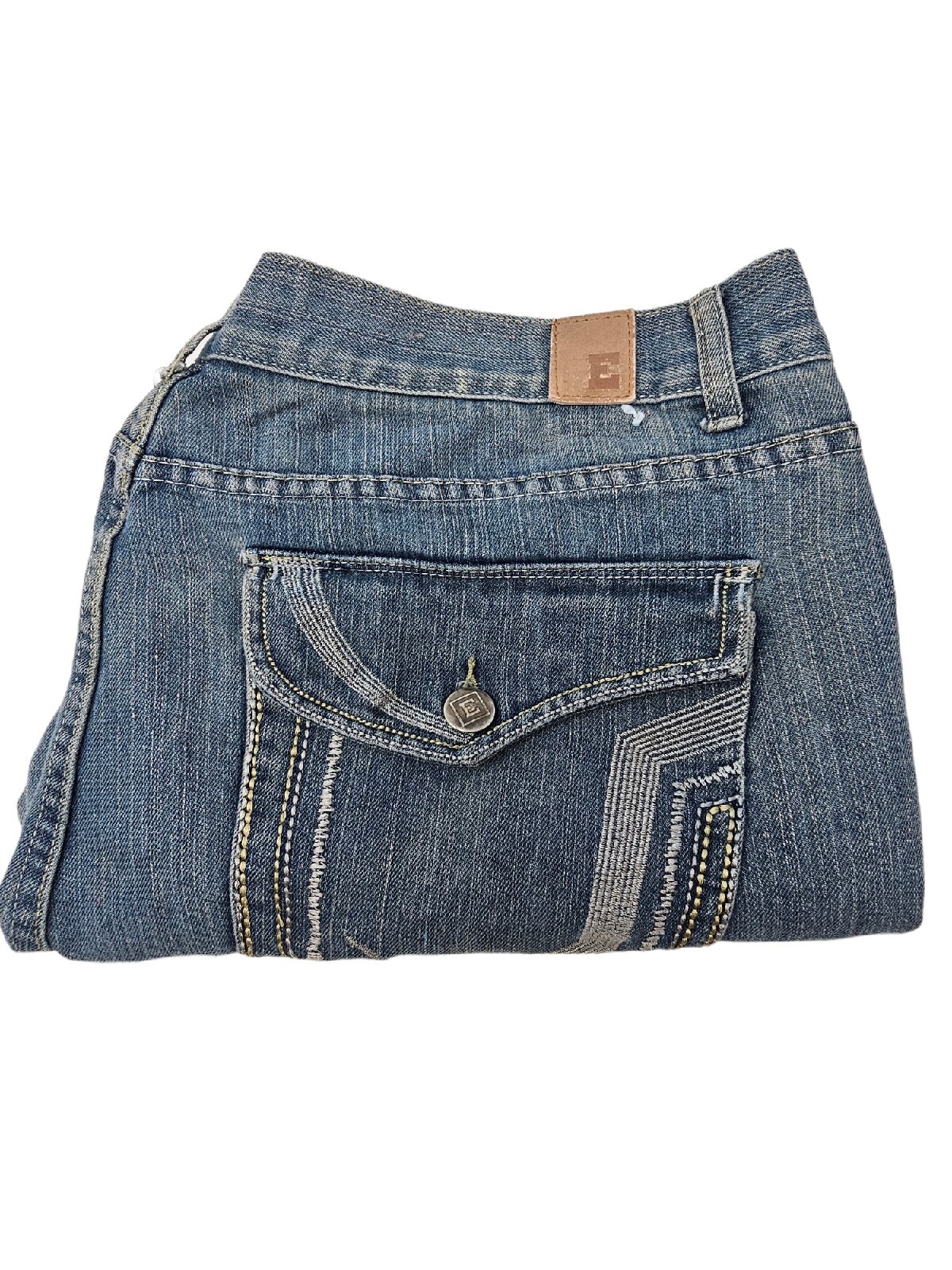 Emcee Vintage Jeans Mens 42 x 30 Blue Denim Baggy Loose Flap Button ...