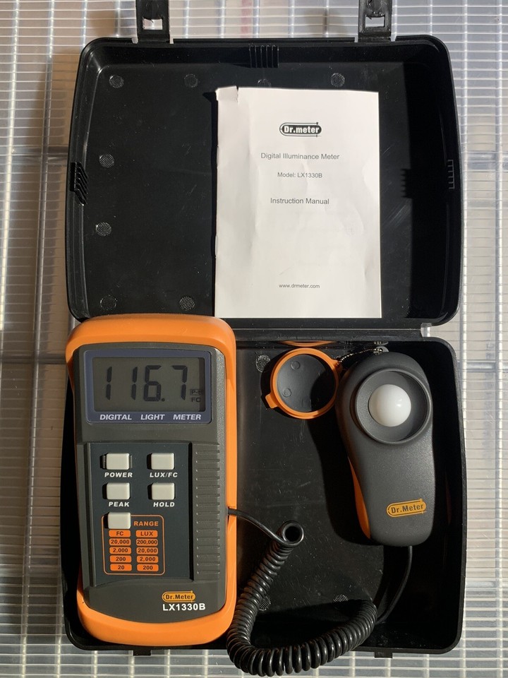 Dr.Meter LX1330B Digital Illuminance/Light Meter, 0 - 200,000 Lux ...