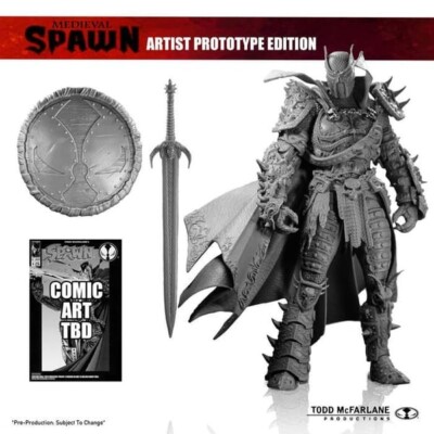 SPAWN McFarlane Toys Kickstarter Artist Prototype Silver MEDIEVAL SPAWN ...
