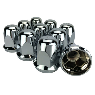 ALCOA 10 33mm Chrome Screw On Hex Lug Nut Covers with Flange for hub ...