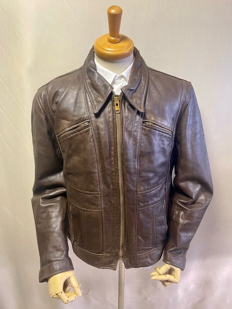 1980s BRANDED GARMENTS Leather Jacket Size 48 - Gem