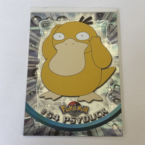 Pokemon Topps Psyduck #54 Holo Foil TV Animation Edition NM Black Logo ...